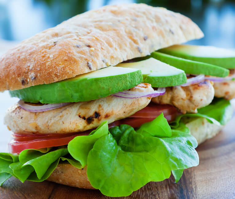 Chicken & Avocado Sandwich with Sweet Potatoes Recipe | Curves