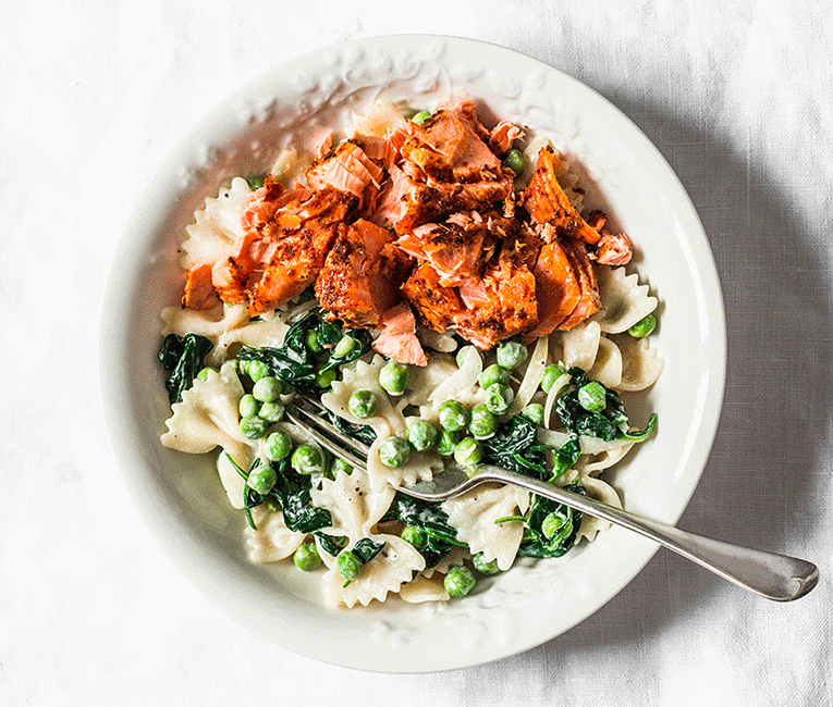 Salmon, Mint & Pea Pasta Recipe | Curves