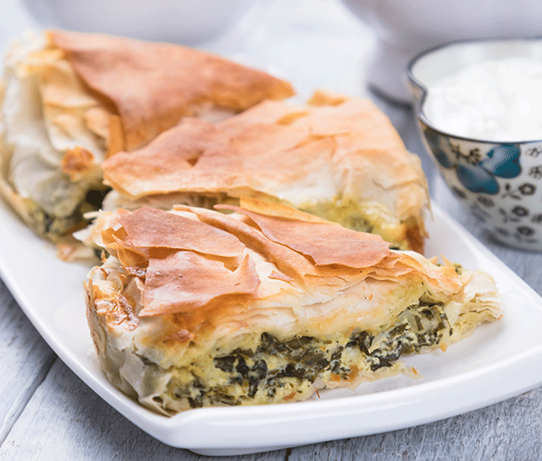 Slimmed Down Spanakopita with Grilled Chicken Recipe | Curves
